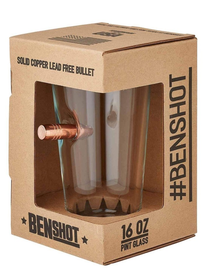 BenShot Pint Glass with Real 0.50BMG Bullet - 16oz | Made in the USA 1 ...