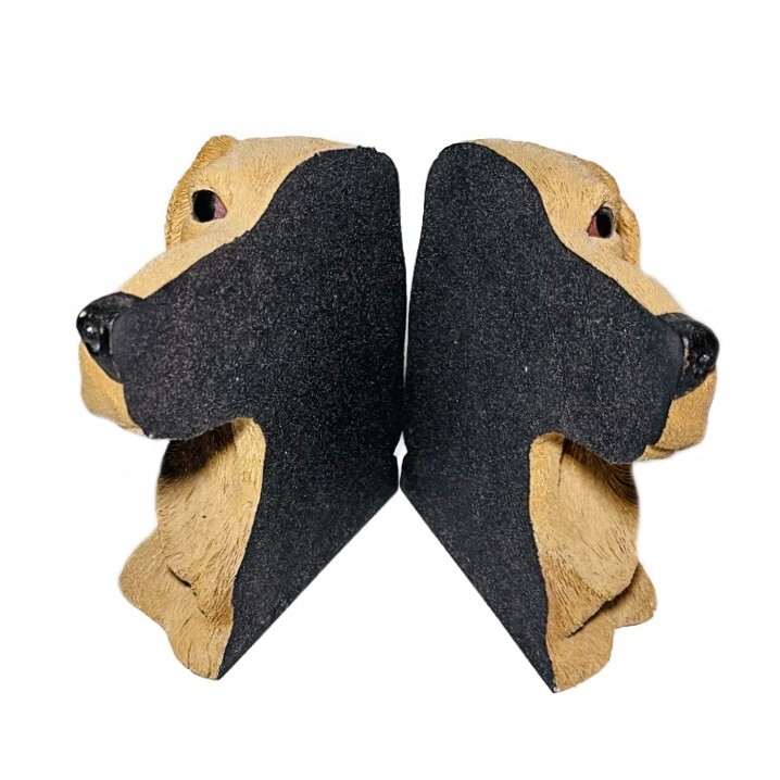 Vtg 1987 Bookends Yellow Labrador Retriever Resin Ben-Aus Studio 6"Wx8 ...