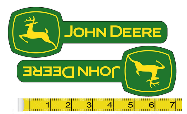 JOHN DEERE STICKERS 2 PC x 7" x 2" VINYL STICKER DECAL FARM TRACTOR ...