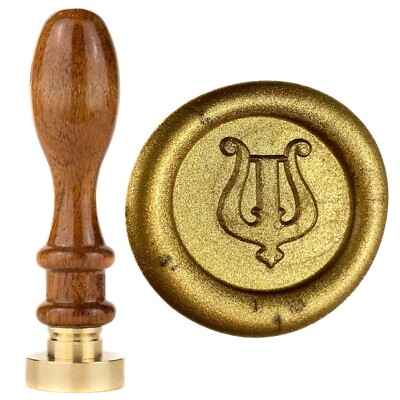 Harp Brass Wax Seal with Oak Wood Handle 22mm Diameter | eBay UK