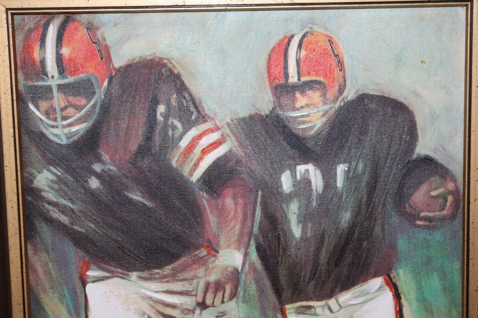 Vintage 1960's CLEVELAND BROWNS - DAVID BOSS NFL Football Similart Oil ...