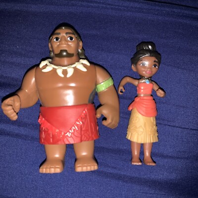 Disney Moana & Father Chief Tui, Pua, Hei Hei Action Figure Hasbro 2016 ...