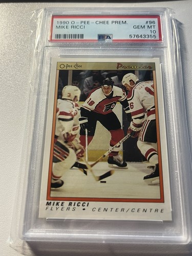 1990 O-Pee-Chee Premier Hockey #96 - Mike Ricci - Flyers ROOKIE - PSA ...