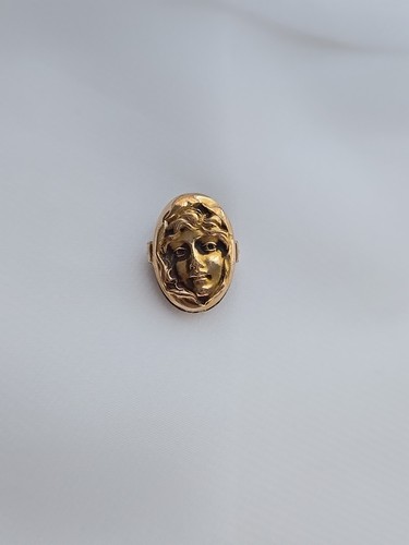 Art Nouveau 1900s Repousse Lady Face Clip Pin Gold Filled | eBay