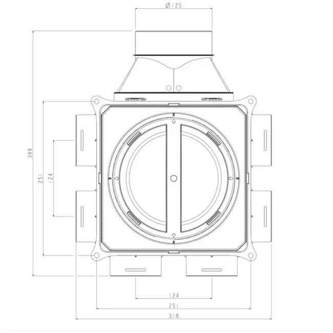Ubbink Air Excellent air distribution box DBOX206 H125 MVHR Manifold ...