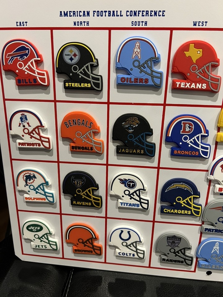 VINTAGE NFL RETRO 2026 MAGNETIC STANDINGS BOARD 37 RETRO RUBBER MAGNETS ...