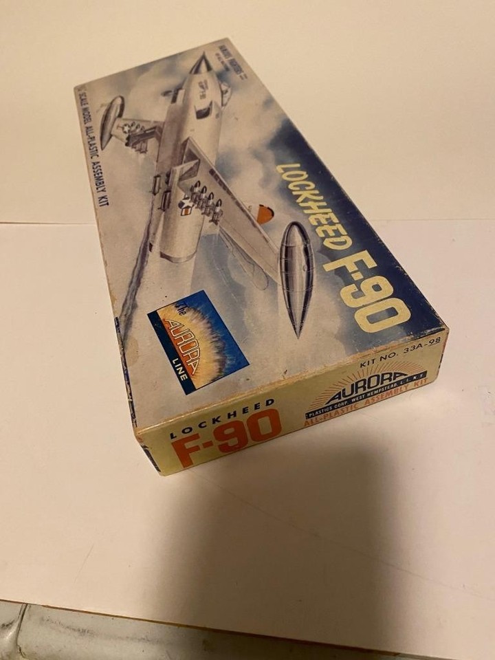 Vintage Aurora Lockheed F-90 Famous Fighters Plastic Model Airplane Kit ...