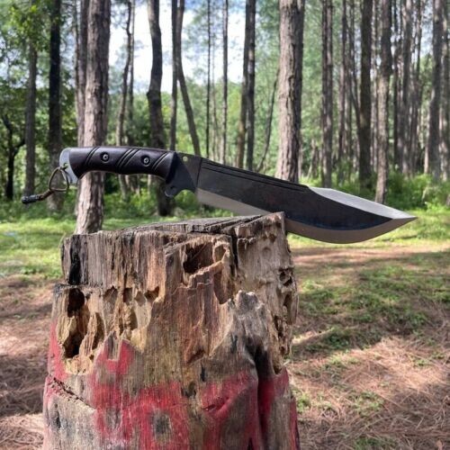 CUSTOM HANDMADE SPRING STEEL 5160 HUNTING BOWIE KNIFE SURVIVAL CAMPING ...