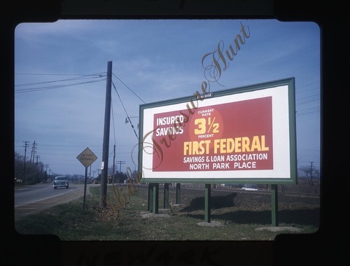 Newark Ohio Street Scene Car Truck Billboard Sign 1960s 35mm Slide ...