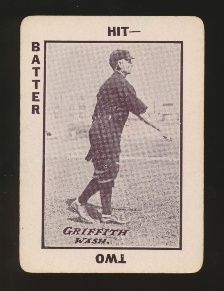 1913 WG6 Tom Barker Game (Baseball) -CLARK GRIFFITH (Washington ...