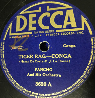 Pancho And His Orchestra - Tiger Rag / Hindustan 1941 Shellac, 10 ...