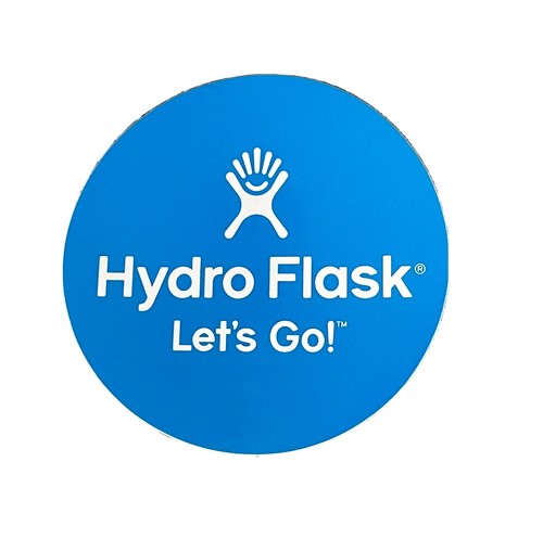 HYDRO Flask HYDROFLASK Logo DECAL Sticker Blue ROUND Water BOTTLE Let’s ...