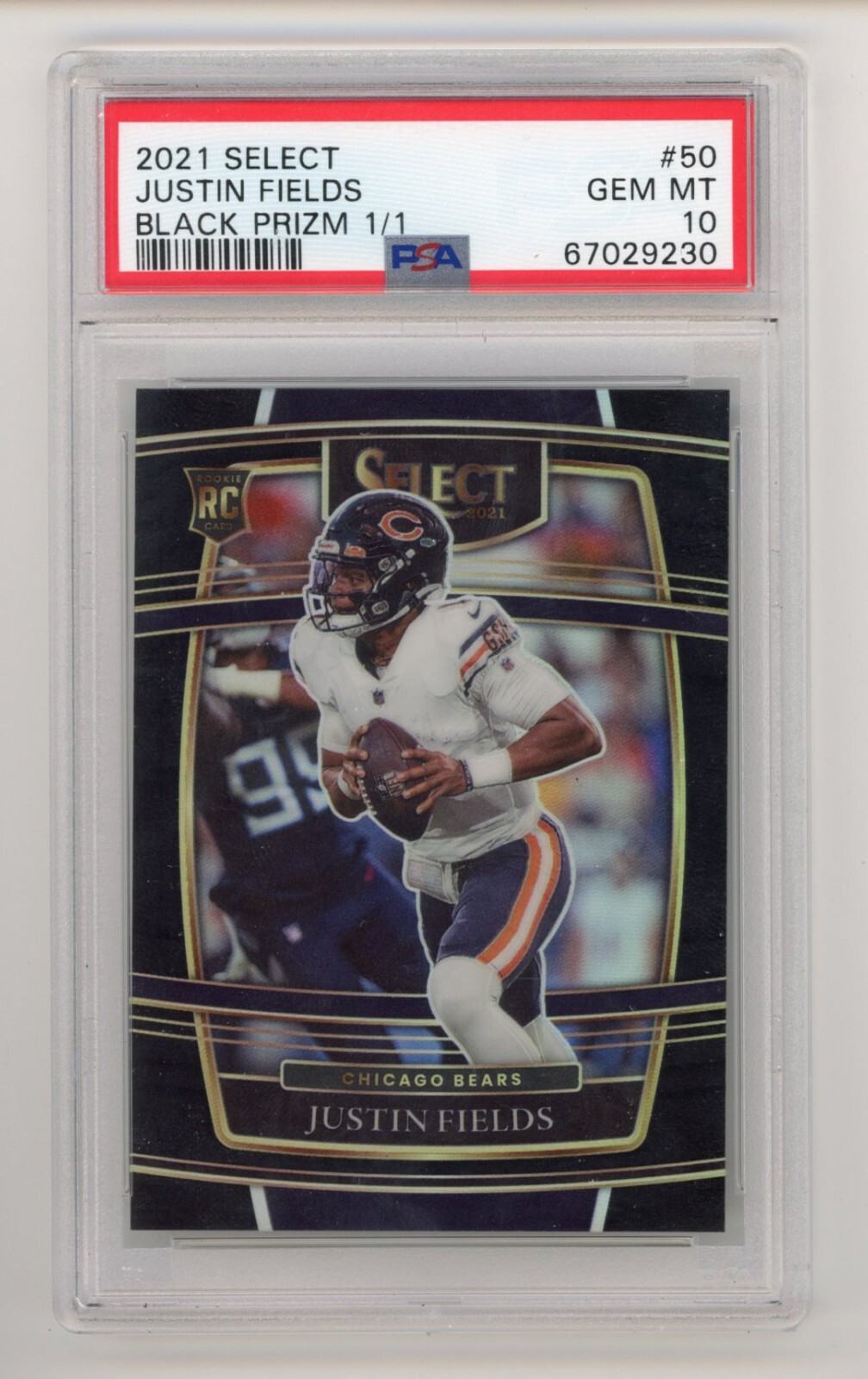 2021 Panini Select #50 Justin Fields Rookie Card Black Prizm 1/1 PSA 10 ...