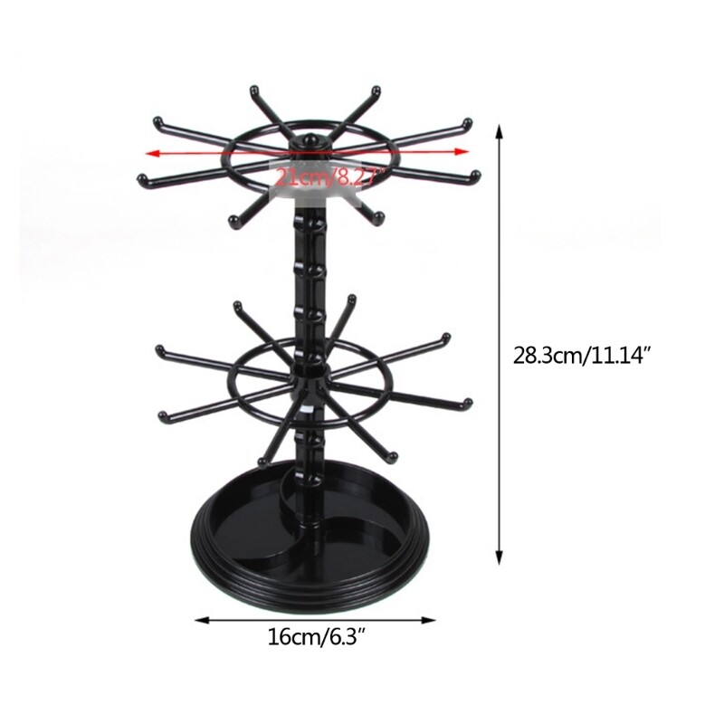 Rotating Rack Jewelry Keyring Display Hanger 2 Tier Revolving Stand ...