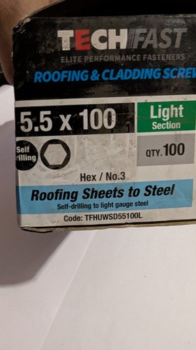 TechFast roofing and cladding screwsThey are self-drilling screws 5.5 X ...