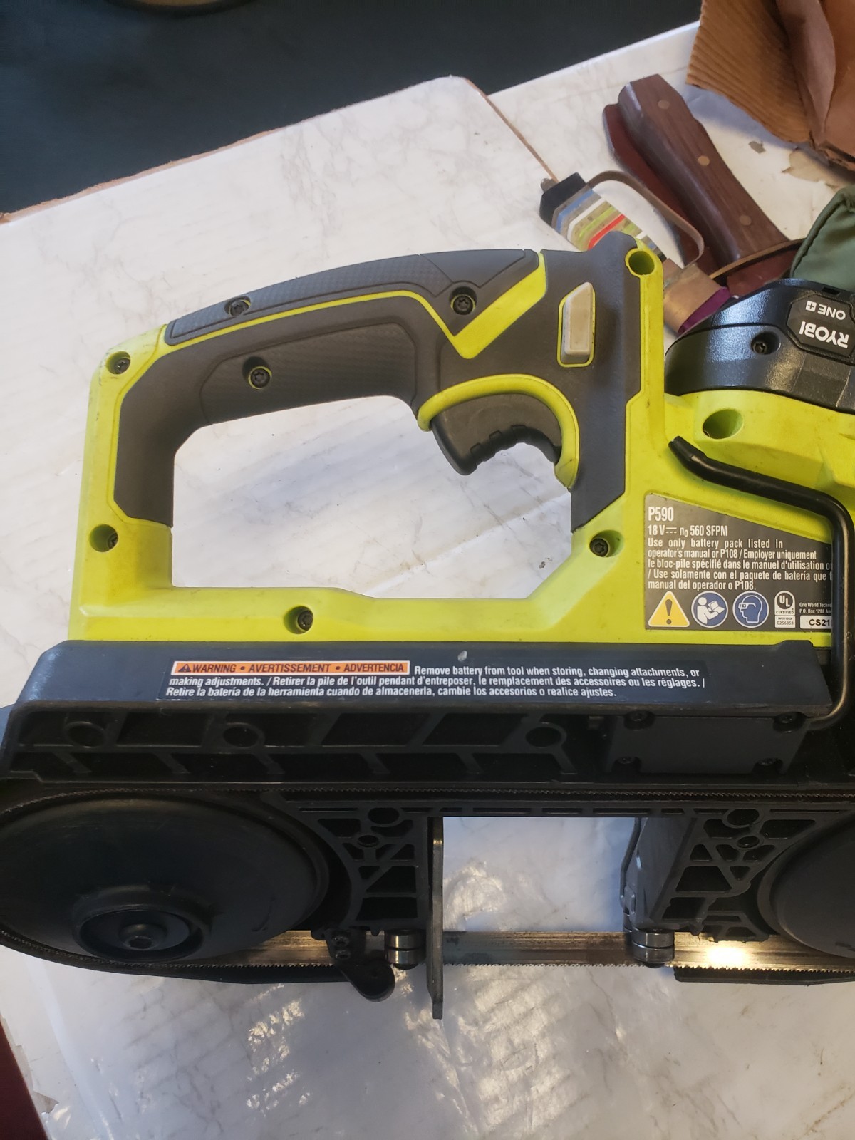 Ryobi P590 18V 2-1/2" Cordless Compact Band Saw with blade and battery ...