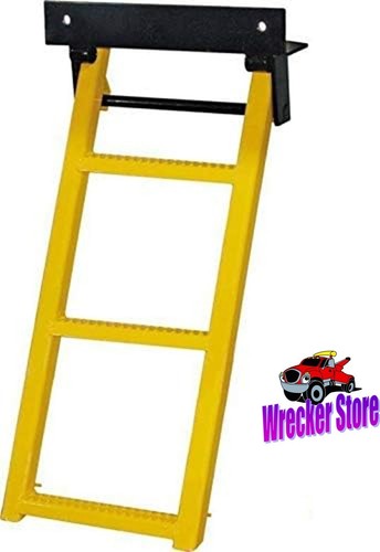 Retractable Truck or Trailer Step Ladder 3 Rungs Car Hauler Flat Bed Yellow