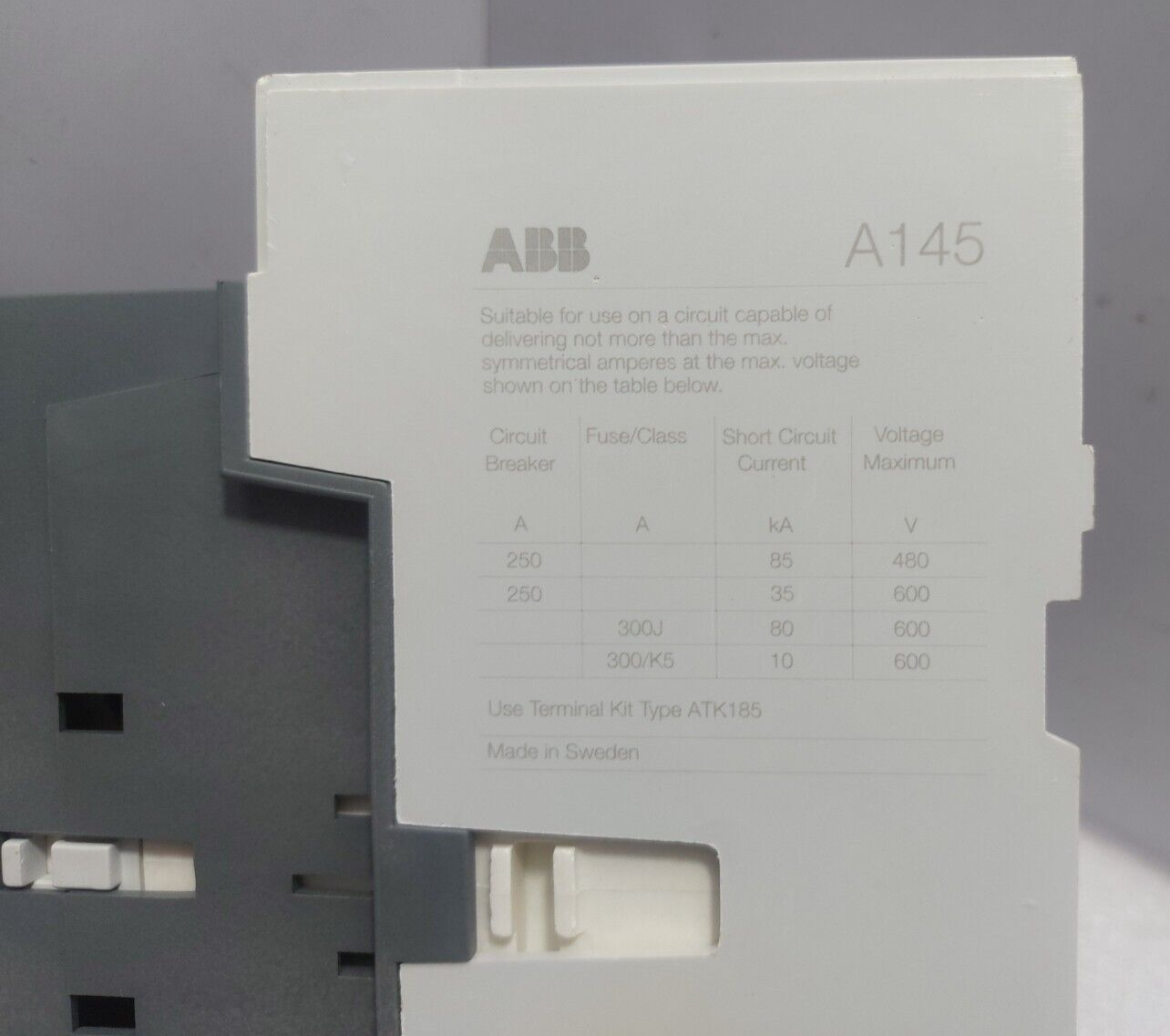 ABB A145-30 Contactor CAL18-11 4 Pole Coil 230VAC 145 AMPS | eBay UK