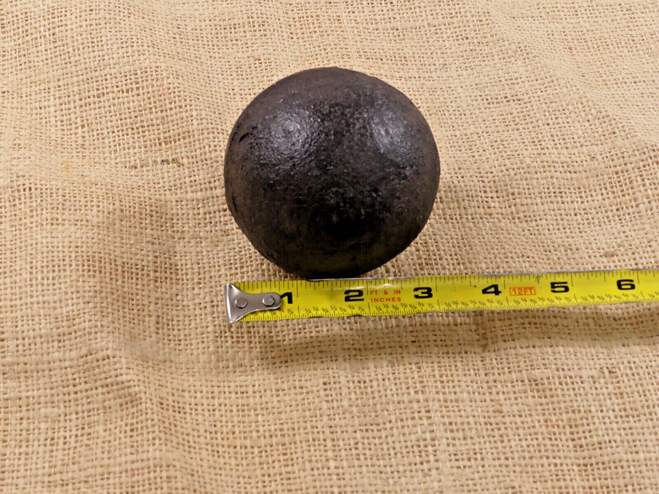 3 Cast Iron Ball Cannon Ball Replicas Crafts 3" Fences Solid Civil War ...