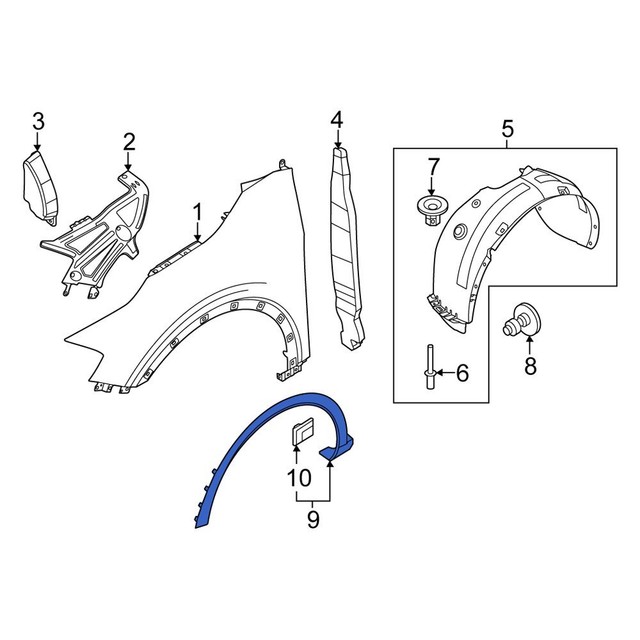 2023 2024 Kia Sportage Driver Left Front Wheel Arch Molding Kia OEM ...