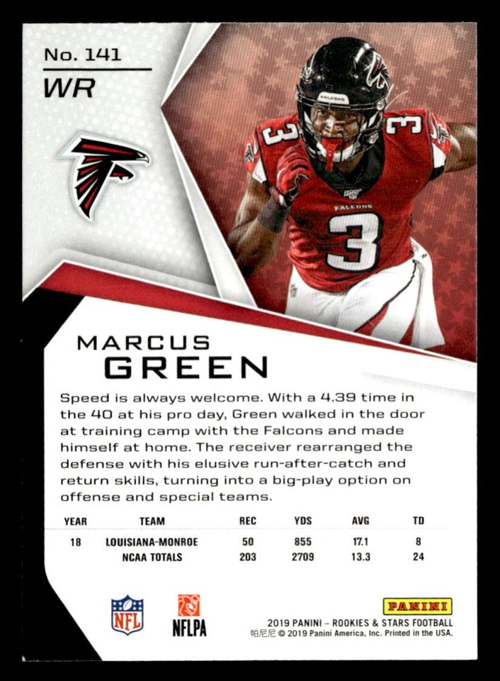 Marcus Green 2019 Rookies & Stars Card #141 Arizona Cardinals | eBay