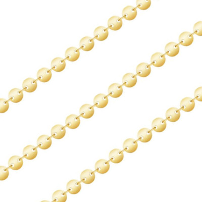 14K Gold Filled Round Sequin Disc Chain 4mm Unfinished Flat Coin Chain ...