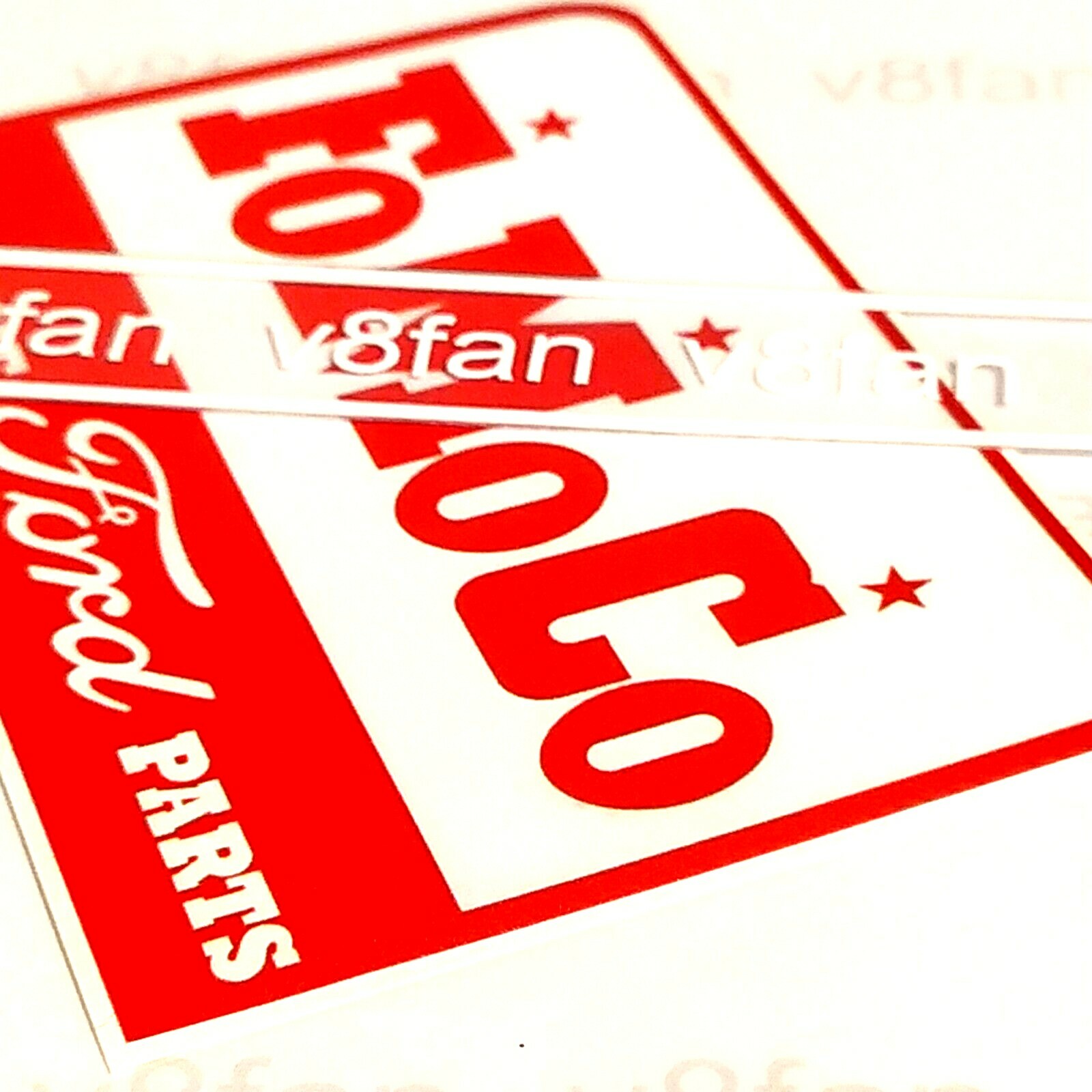 #225 SET of 6x oldschool MOTORCRAFT stickers - for classic Ford V8 ...