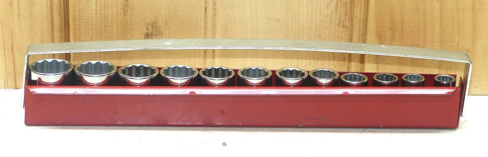 Metric Proto Professional USA 12 Piece ⅜" Drive 12 Pt Socket Set w/Tray ...