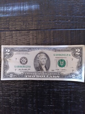 Fancy Serial Number $2 DOLLAR BILL 2009 SERIES Low Serial # Rare. | eBay