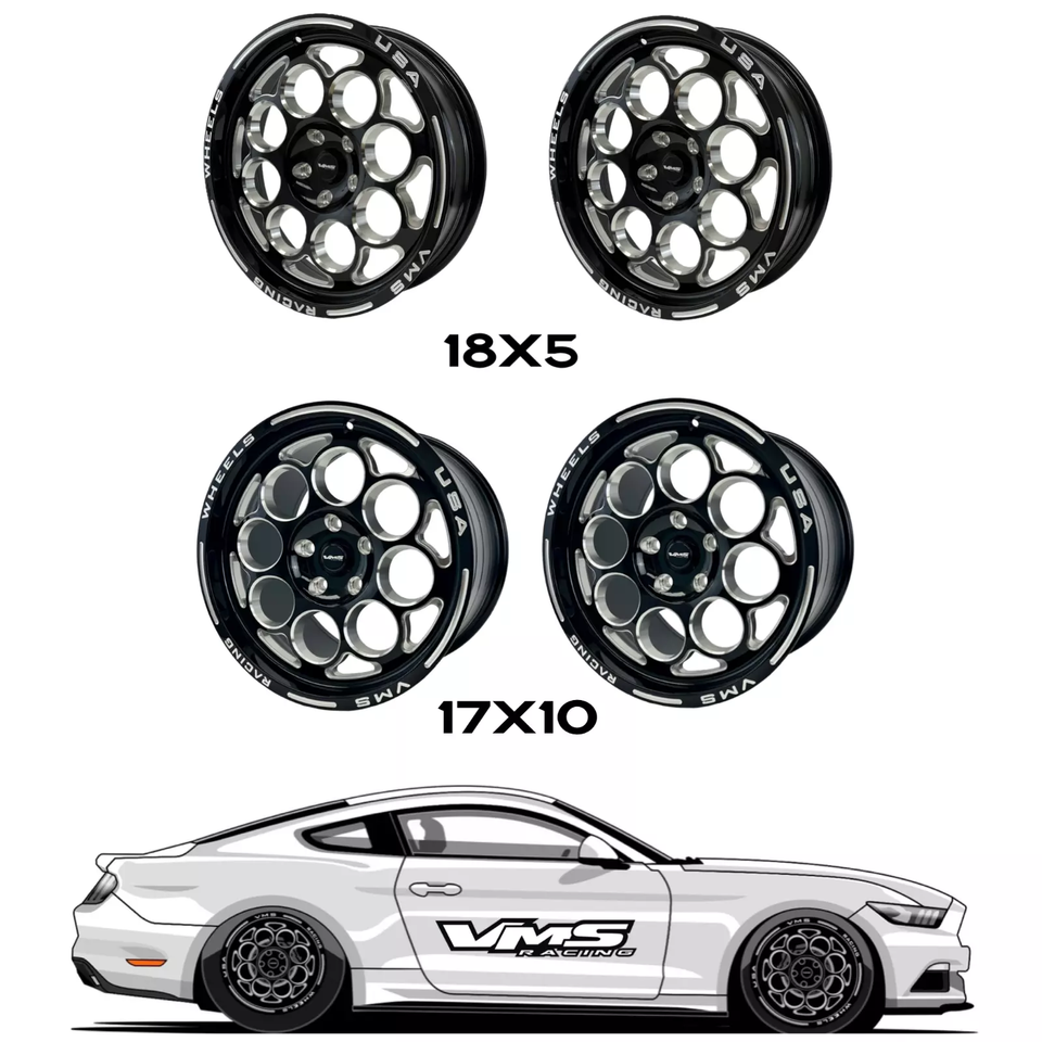 VMS WHEELS MODULO 17x10 & 18x5 5x120 & 20 LUG NUTS FOR CAMARO CORVETTE ...