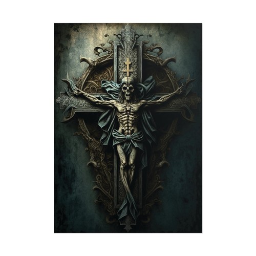Crucifixion 2 Art Print Gothic Occult Painting Jesus Christ Demon ...