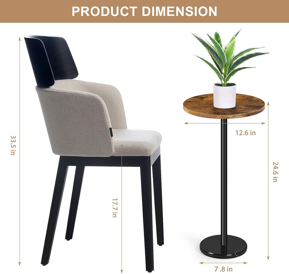 Drink Side Table Small round Cocktail Table for Patio Outdoor Pedestal ...