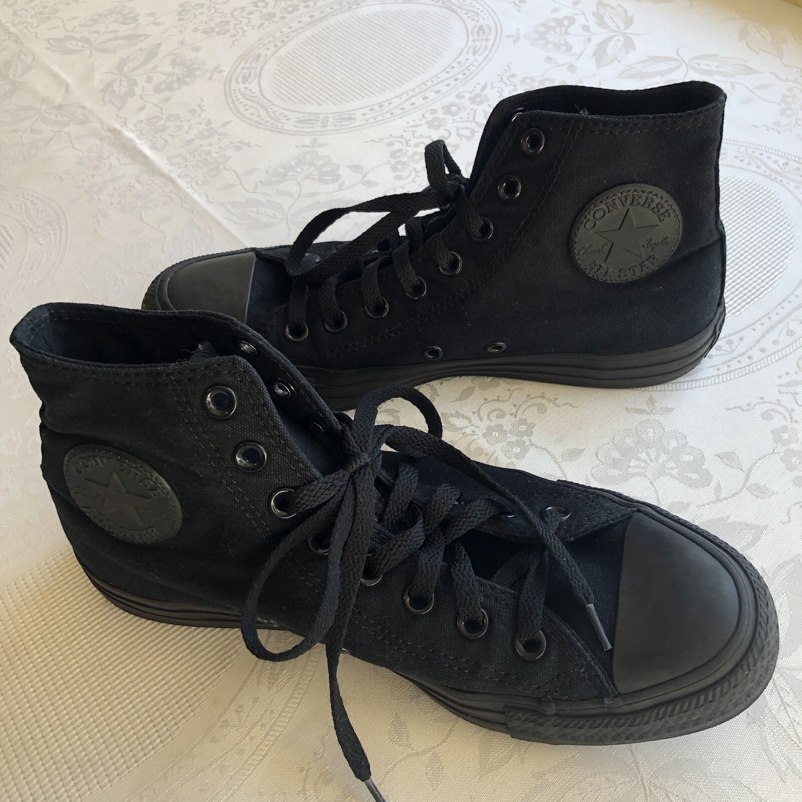 Converse Chuck Taylor Black High-Top Lace-Up Sneakers… - Gem
