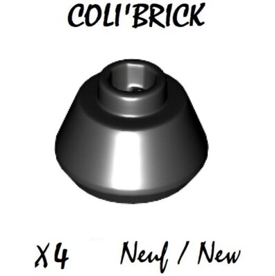 Lego 33492 - 4x Brique Cone 1 1/2x1 1/2x2/3 Truncated - Noir / Black ...