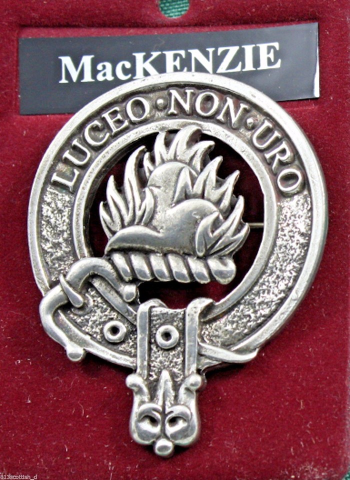 MacKenzie Scottish Clan Crest Pewter Badge or Kilt Pin | eBay
