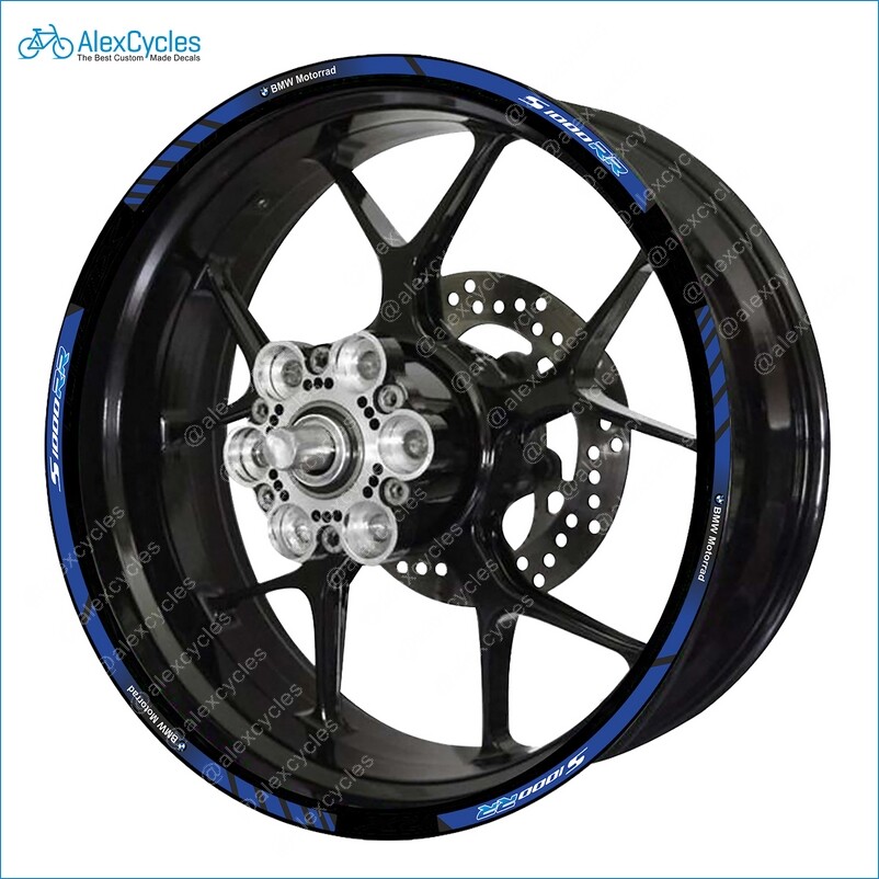 BMW Motorrad Motorsport S1000RR Blue Laminated Wheel Rim Decals Stripes ...