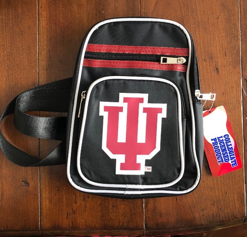 NWT Indiana University IU Hoosiers Mini Crossbody Sling Backpack Black ...