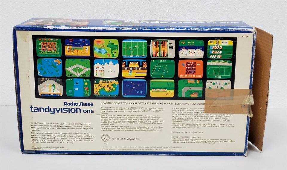 Z-72 VINTAGE 1982 RADIO SHACK MATTEL TANDYVISION ONE CONSOLE WITH POWER ...