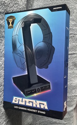 RGB Glowing Bugha LED Gaming Headset Stand w/ 4 USB Ports & Phone ...