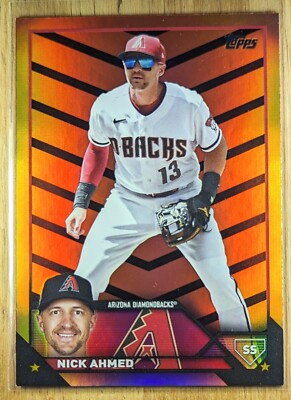 2023 Nick Ahmed Topps Update Orange Halloween Parallel Arizona ...