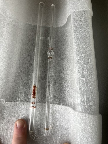 Calibrated Cannon Viscometer tube 100 L230 with calibration ...
