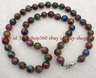 Genuine 6-12mm Multicolor Pyrite Round Beads Gemstone Necklace 18" | eBay