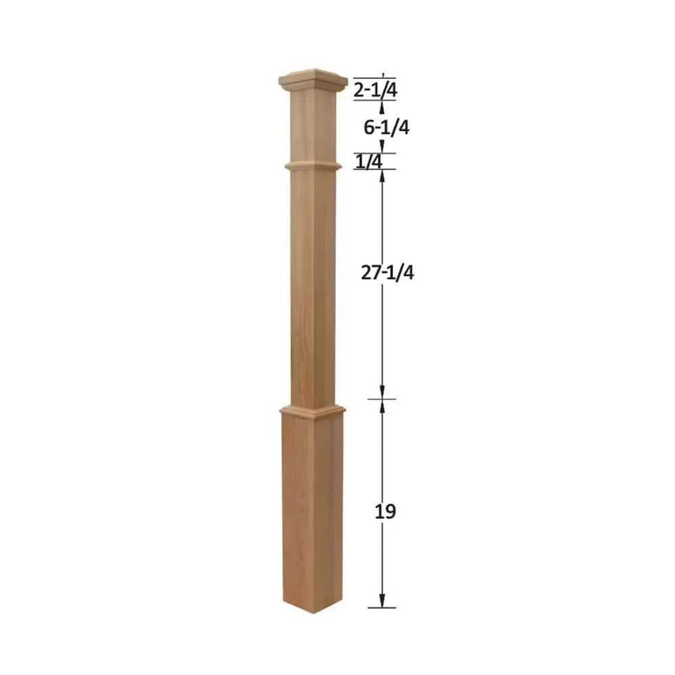 EVERMARK Hemlock Craftsman Box Stair Newel Post 55"H x 4-5/8"D ...