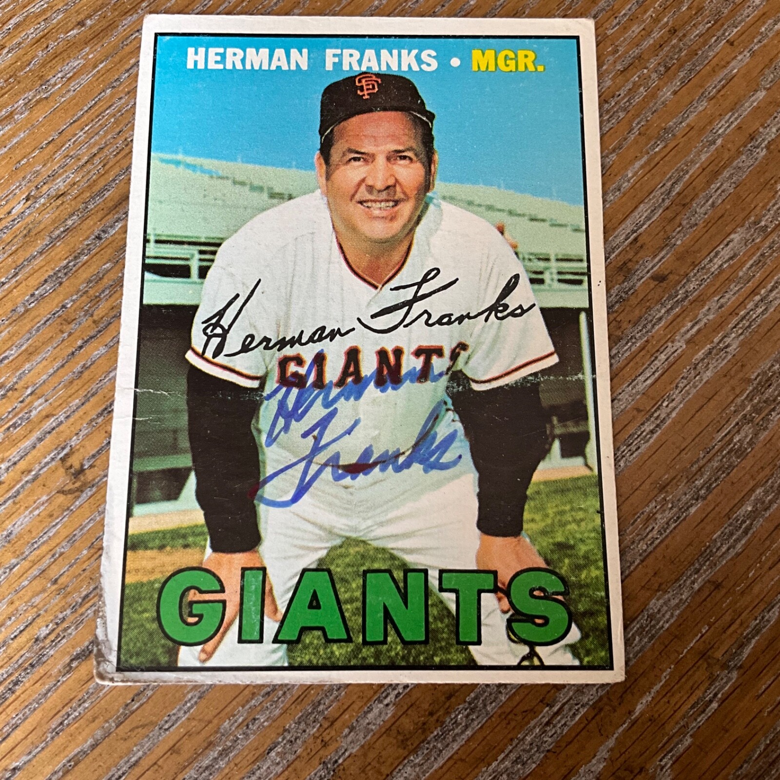 Autographed 1967 Topps HERMAN FRANKS . (DEC). #M-1 | eBay