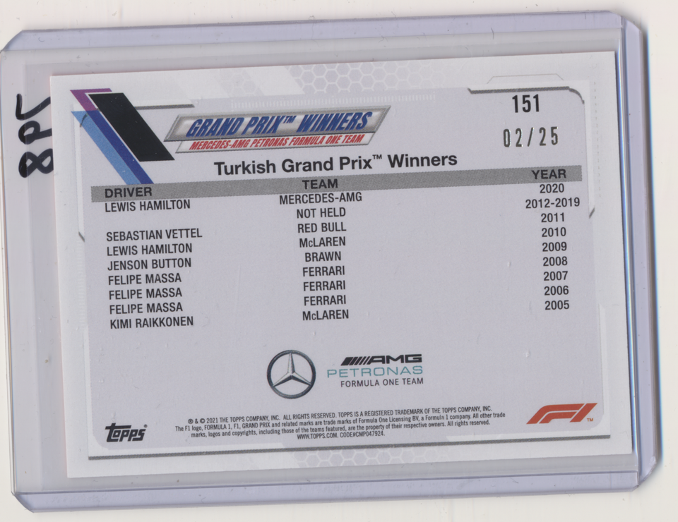 2021 Topps Formula 1 Lewis Hamilton #151 Orange /25 | eBay