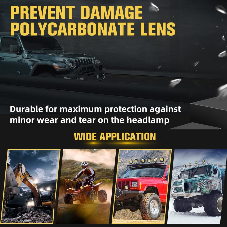 2X 4'' INCH 300W square LED Work Light Pods Truck OffRoad Tractor UTV ...