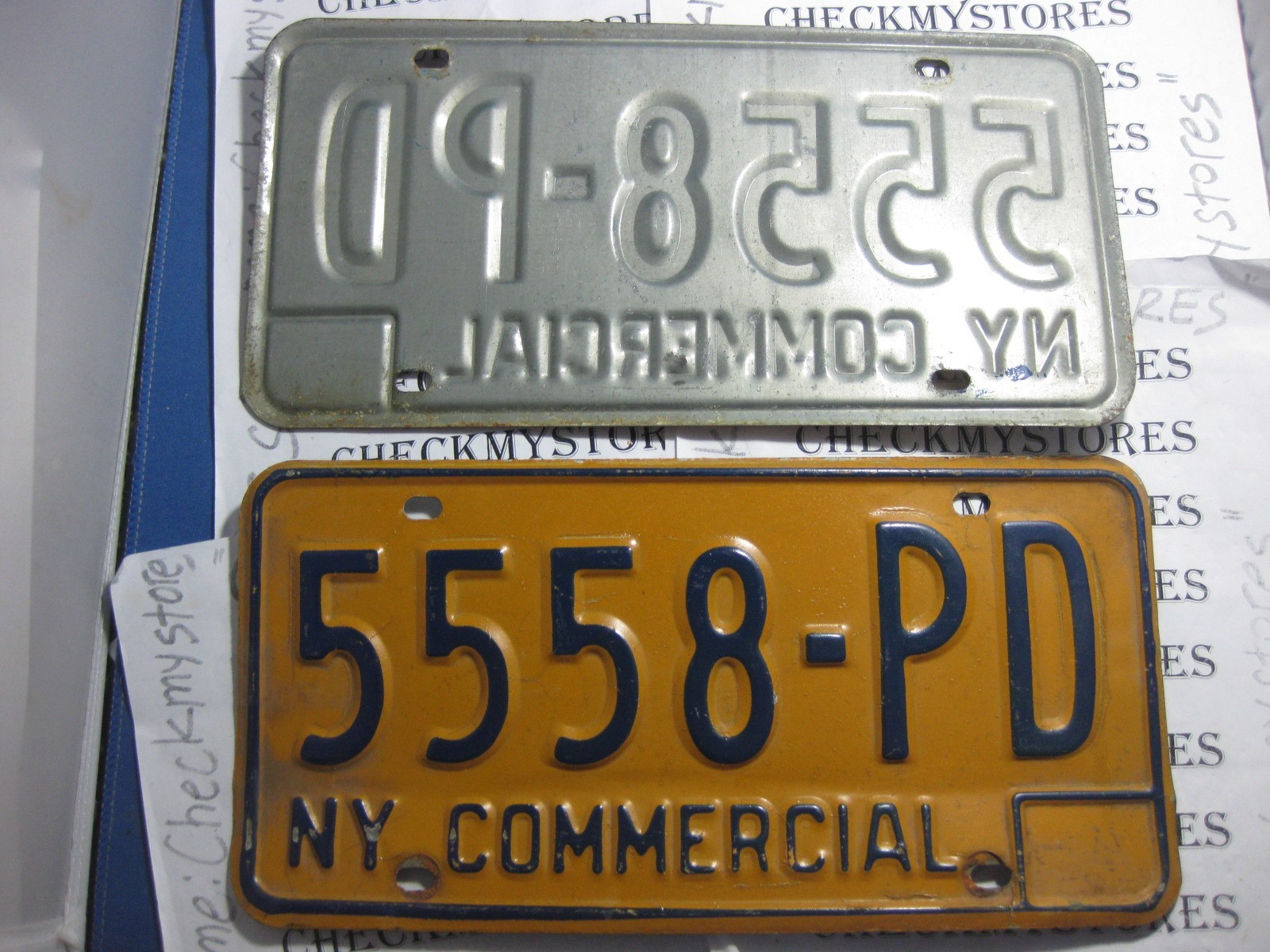 VINTAGE NY NEW YORK STATE PLATE # 5558 PD COMMERCIAL PLATES (2) | eBay