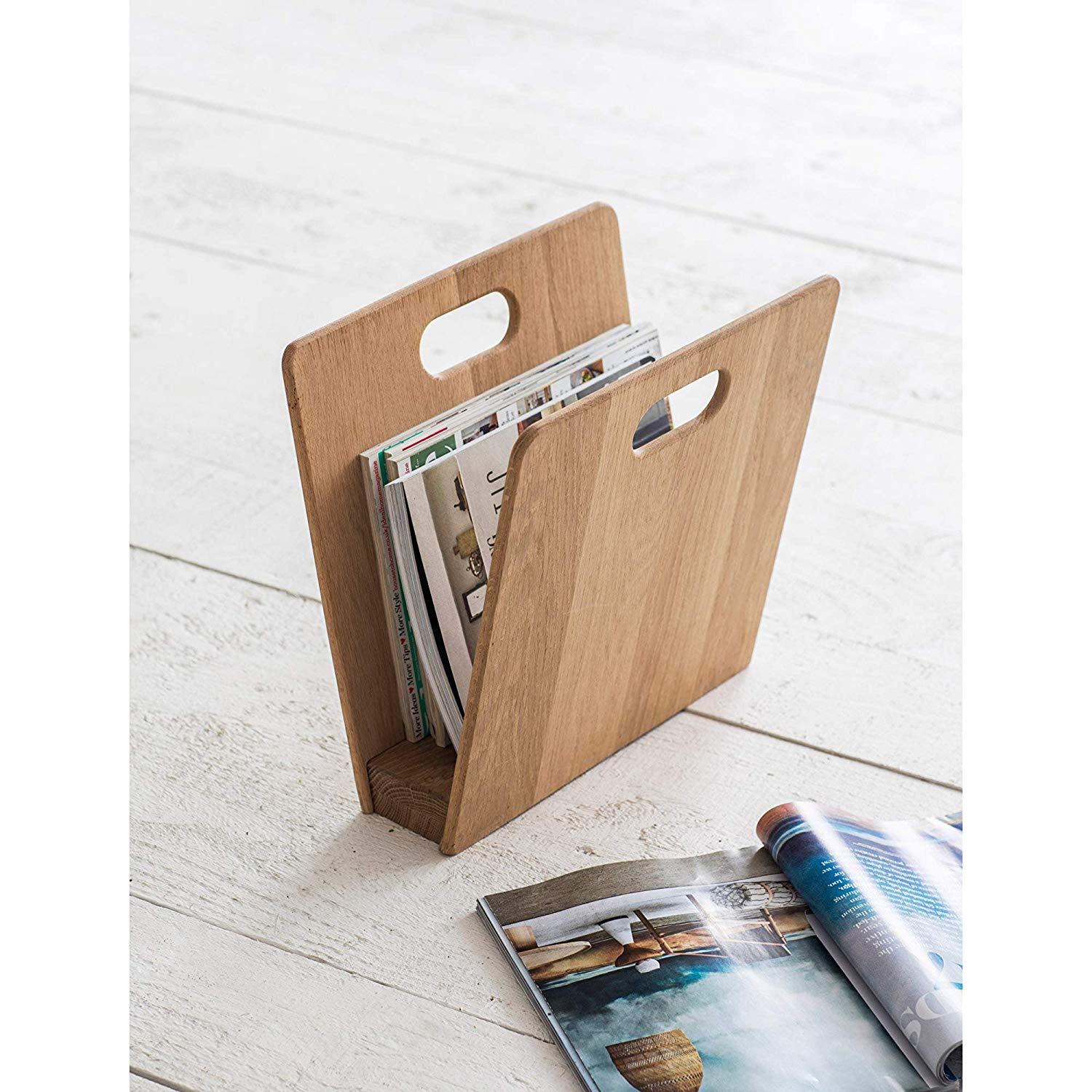 Vintage Wooden File Magazine Newspaper Letter Holder Mail Storage Rack ...