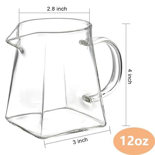 4 Pack Small Glass Pitcher 12 Oz Clear Tea Pitcher Fair Cups with ...