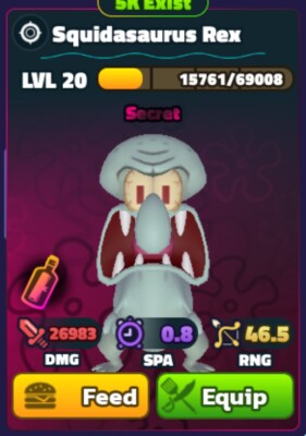 SPONGEBOB TOWER DEFENSE | SBTD | SECRET FORMULA SQUIDASAURUS REX ROBLOX ...